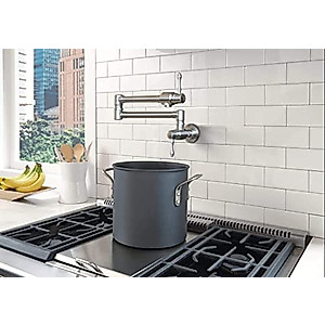 MSTJRY Pot Filler Faucet Wall Mount Stainless Steel Commercial Kitchen Faucet Double Joint Spout Folding Stretchable Swing Arm with Single Hole 2 handles