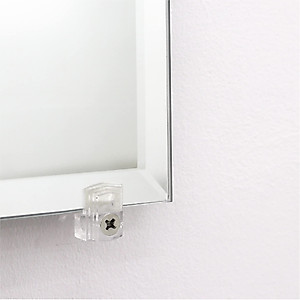 Clear Mirror Clips for Frameless Mirrors - Holds 1/4" Thick Glass - Pack of 20 Includes Anchors and Screws Kit