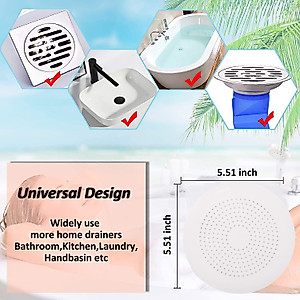 2 Pack Hair Catcher Sink Strainer, Shower Drain Hair Catcher, Drain Cover for Shower Silicone Hair Stopper, Sink Strainer Filter, Flat Strainer Stopper with Suction Cups for Bathroom/Kitchen/Bathtub