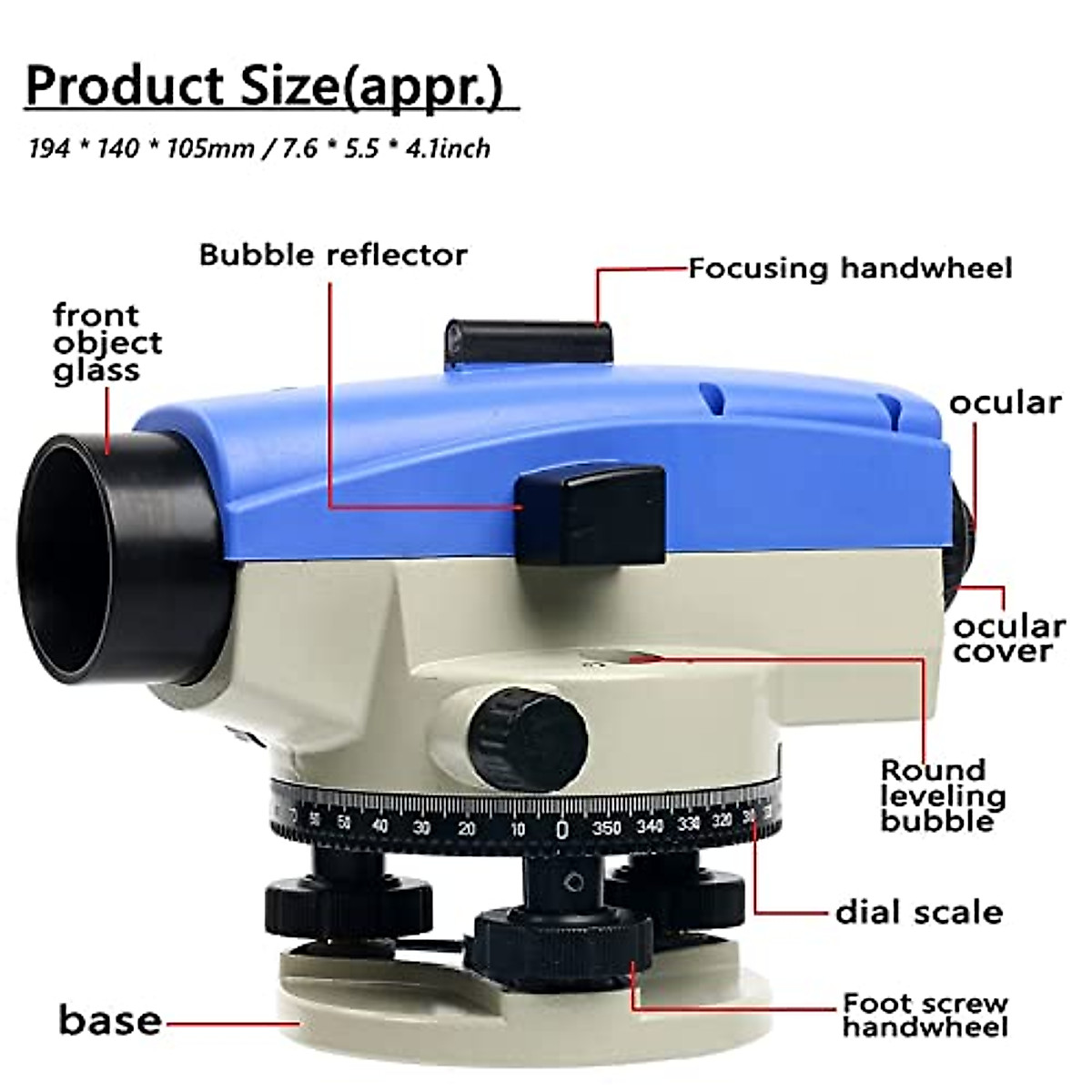 Automatic Level 32X Optical Transit Survey Auto Level High Precision Level Gauge Measure Meter Machine