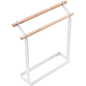 Towel Racks,Towel Rails, Towel Rail Desktop Towel Rack Desktop Vertical Double Bar Towel Holder Bathroom Kitchen Movablerforation-Free Installation Towel Bar Towel Holder