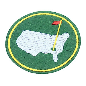 Red Flag Golf &USA Map Iron On Patch Embroidered Iron On Applique 2.7inch
