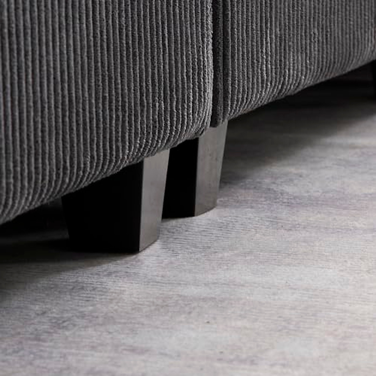 Oversized Deep Seat Modular Sectional Sofa Cloud Couch with Movable Ottoman, Modern Corduroy Upholstered Convertible L Shaped Corner Sofa&Couches with Wooden Legs for Living Room, Apartment, Office