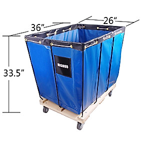 HIGOOD Basket Trucks,Service Carts Blue 8 Bushel Knock Down Truck,Carts, 10.0 cu. ft, 400 lb, 34" L X 22" W X 30.5" H Capacity
