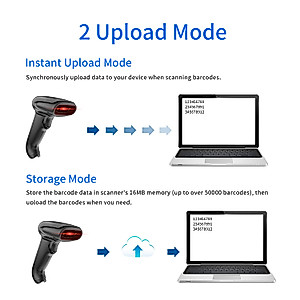 Alacrity Wireless Portable 1D&2D Barcode Scanner with Stand QR Bluetooth Barcode Scanner Gun 3-in-1 Vibration, Cordless, Rechargeable Scan Gun for Inventory Management