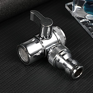 DOITOOL 2Pcs Sink Faucet Diverter Valve with Aerator and Male Threaded Adapter, Washing Machine Hose Adapter for Sink Faucet, Sink Faucet Connector for Water Diversion