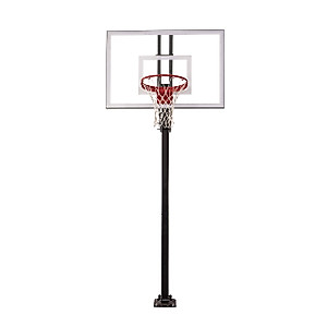 Goalsetter X454 In Ground Adjustable Basketball System with 54-Inch Glass Backboard and Flex Rim