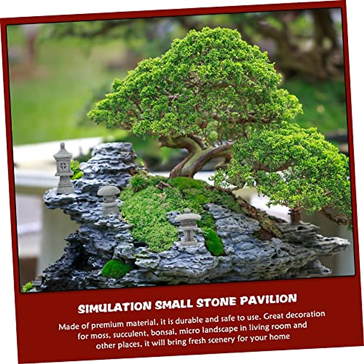 STOBOK 12 Pcs Simulation Landscape Furnishing Articles Outdoor Container Small Container Small Fish Tank Decorations Mini Aquarium Mini Zen Garden Mini Pagoda Statue Landscape Adornments