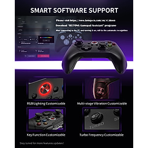 BEITONG Asura 2 Pro PC Gaming Controllers 2.4G Wireless Dual Vibrate Gamepad Joystick For Windows 7 8 10 11,Android TV,Steam,Simulater,Advanced M Buttons/Hall Effect Trigger (Black)