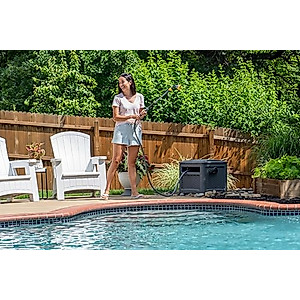 Suncast UV-Resistant Stylish Adirondack Outdoor Backyard Patio Chair with in-Seat Storage, White