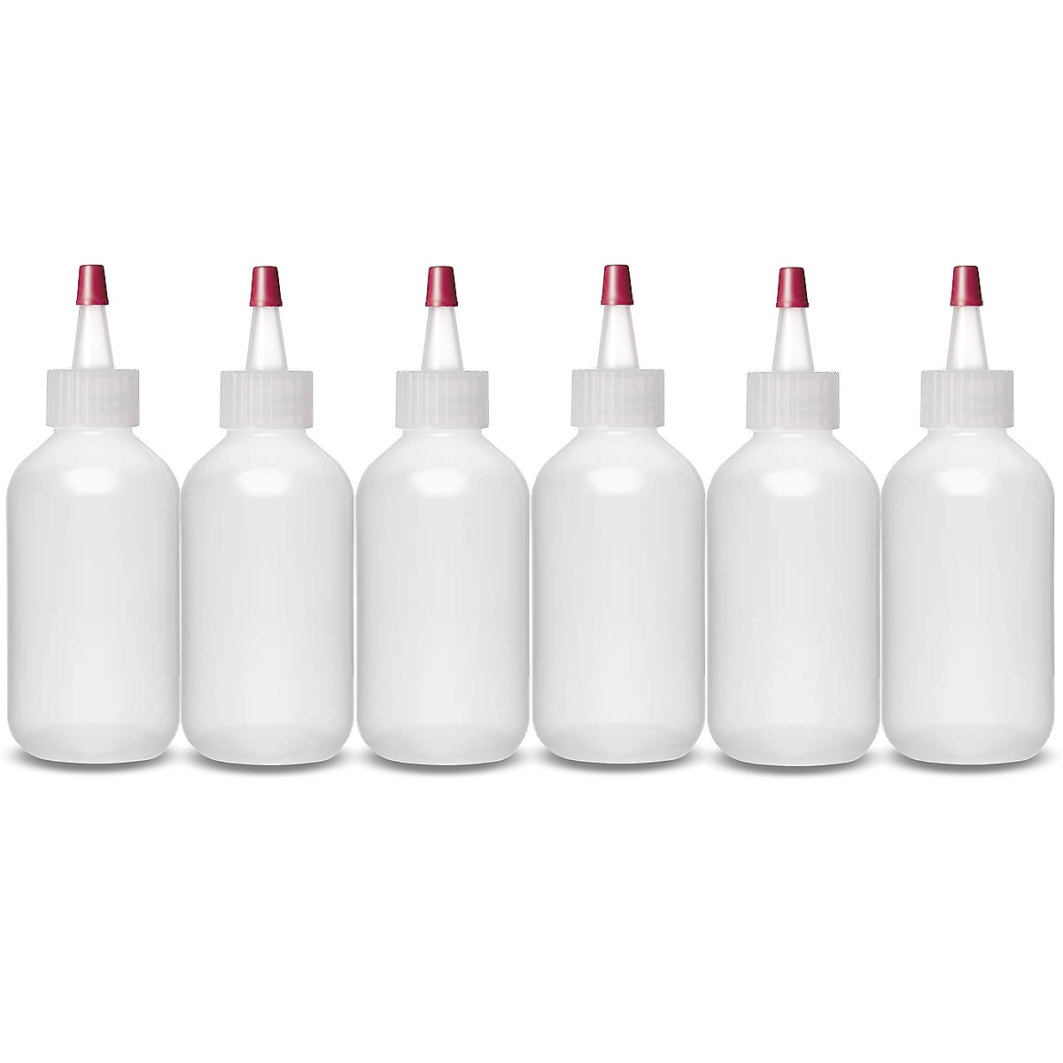 ljdeals 4 oz Plastic Squeeze Bottles with Yorker Caps, for condiments, glues, paints, craft, sauce and more…Pack of 6, BPA Free, Made in USA