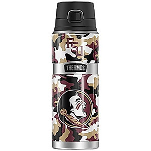 THERMOS FLORIDA STATE UNIVERSITY OFFICIAL Camo STAINLESS KING Stainless Steel Drink Bottle, Vacuum insulated & Double Wall, 24oz
