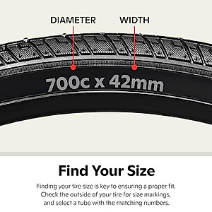 Schwinn Replacement Bike Inner Tube, Traditional and Self-Sealing, Self-sealing, 700c x 35-42mm, Black