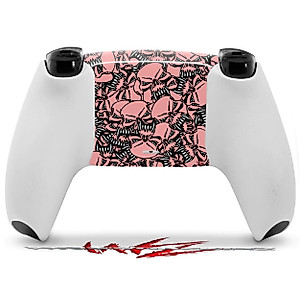 WraptorSkinz Skin Wrap compatible with Sony PS5 DualSense Controller Scattered Skulls Pink (CONTROLLER NOT INCLUDED)