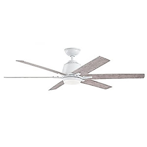 Home Decorators Collection YG493A-WH Kensgrove 54 in. Integrated LED Indoor White Ceiling Fan with Light Kit and Remote Control