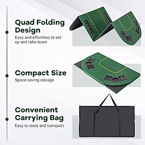Giantex 79 x 36 Inch Poker Table Top, Foldable 8 Player Texas Holdem Poker Table Topper w/Carry Bag, Cup Holders, Chip Trays, Portable Anti-Slip Blackjack Card Board Poker Mat Layout for Casino