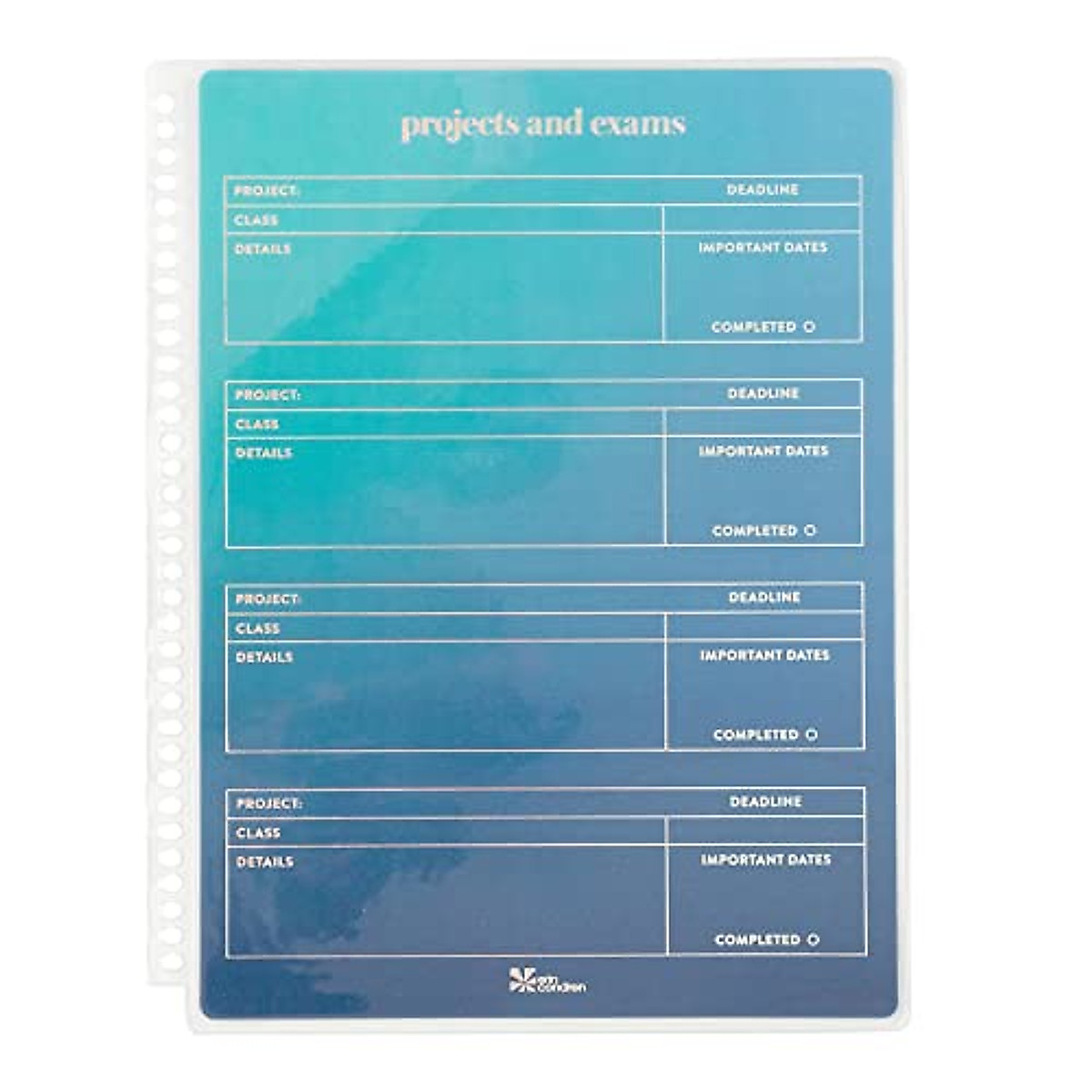 7" x 9" Snap-in Dashboard - Wet Erase, Reusable, Double Sided Surface for Tracking Projects and Exams Version 2. Fits 7" x 9" or 8.5" x 11" Planners and Notebooks by Erin Condren