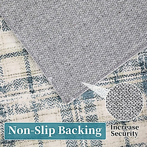 LUXLOOM Modern Plaid Washable Rug 8x10 Area Rugs for Living Room Soft Bedroom Rug Tartan Large Area Rug Non Shedding Non Slip Throw Rugs Stain Resistant Carpet for Nursery Office 8'x10' Green/Beige