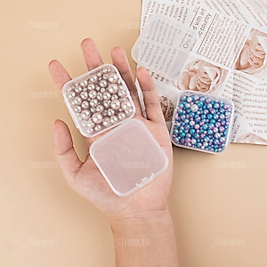 AUEAR, 40 Pack Mini Clear Plastic Storage Containers Box with Hinged Lids Empty Hinged Boxes