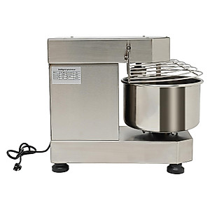 SBPKMARSCT Commercial Food Mixer, 750W 110V 12Qt Dual Rotating Dough Kneading Machine with Food-grade Stainless Steel Bowl Dough Mixer for Bread Pizza Making Cream Eggs Whipping (12QT), Silver