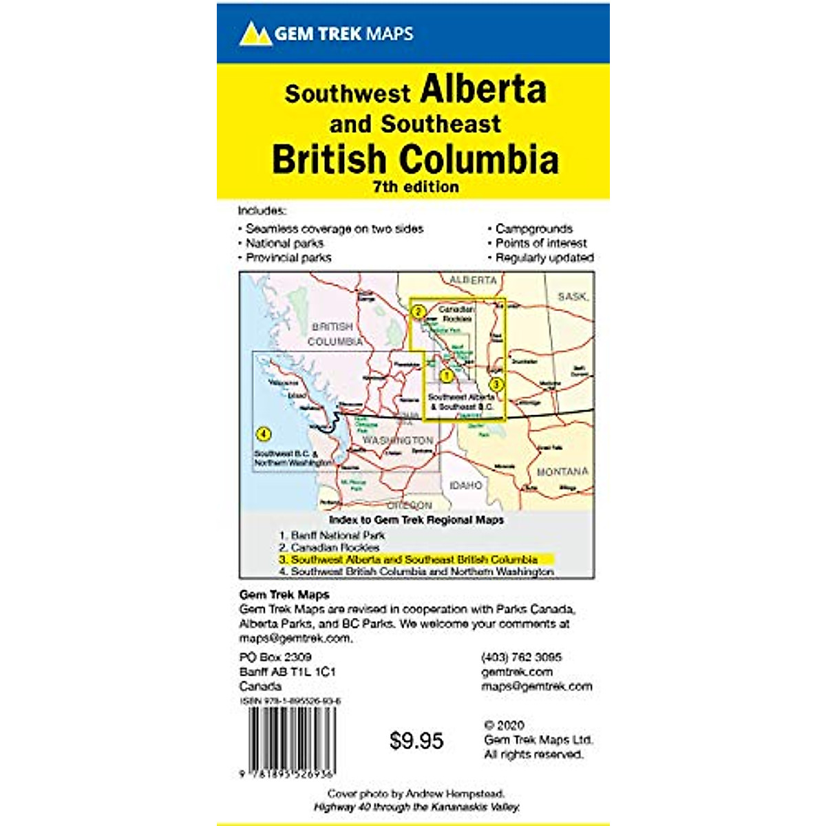 Southwest Alberta and Southeast British Columbia Map | Gem Trek Maps