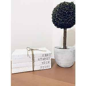 Personalized Stacked Books, Farmhouse Books, Stamped Books, Custom Book Stack, Rustic Home Decor, Stamped Book Set