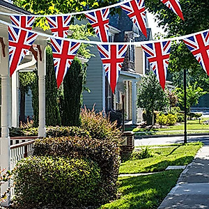 Uwariloy 23/26ft Union Jack Bunting Banner with 20 | 25 Triangle Flags for Queen Plati-num Jubilee Decorations, Royal Events Patriotic Street Party Decorations
