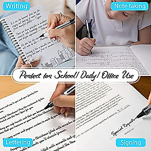 Rollerball Pen Fine Point Pens: 16 Pack 0.5mm Extra Thin Fine Tip pens Black Gel Liquid Ink, Rolling Ball Point Writing Pens for Note Taking, Signature, Office, Journaling, Stationary Supplies