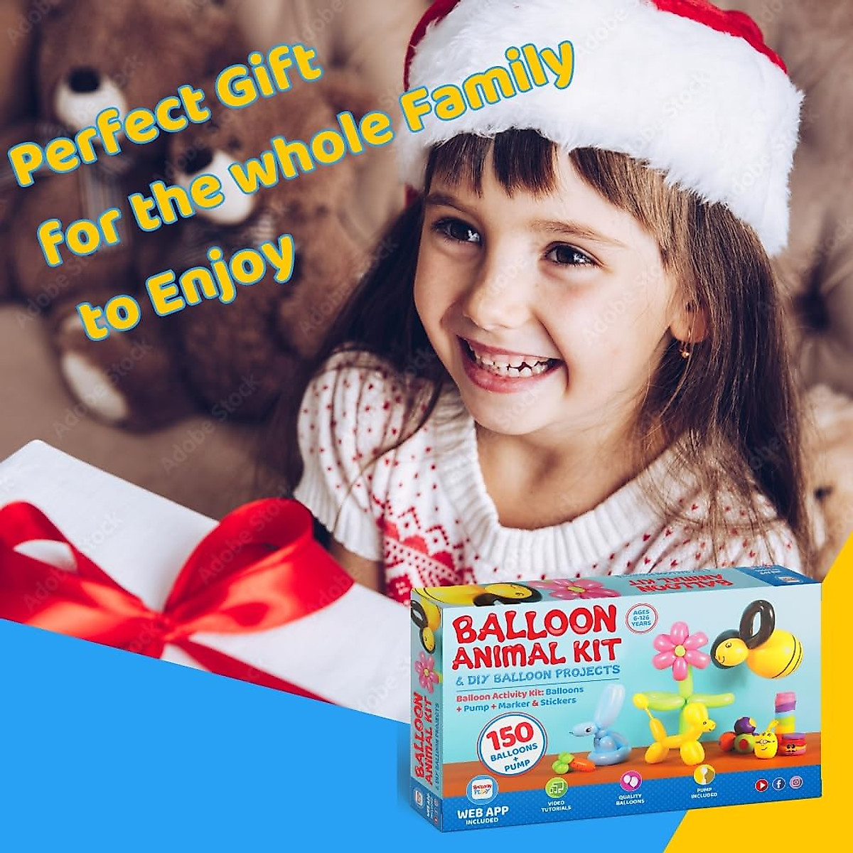 Deluxe Balloon Animal Kit with Web App 150 Balloons Balloon Pump Stickers Markers