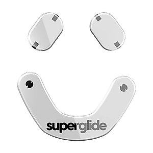 Superglide - Fastest and Smoothest Mouse Feet/Skates Made with Ultra Strong Flawless Glass Super Fast Smooth and Durable Sole for SteelSeries Prime Mini Wired/Wireless [White]