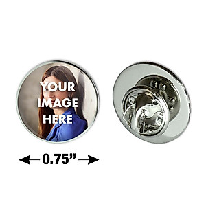 Graphics and More Personalized Small Round Lapel Hat Pin Tie Tack .75"| Customize With Your Own Image