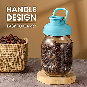 Aieve Mason Jar Lids, 4 Pack Regular Mouth Mason Jar Pour Spout Lid, Canning Lids with Flip Top Lid, Leak-Proof