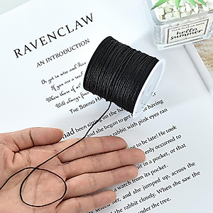TONIFUL 1mm x 100 Yards Black Nylon Cord Satin String for Bracelet Jewelry Making Rattail Macrame Waxed Trim Cord Necklace Bulk Beading Thread Kumihimo Chinese Knot Craft