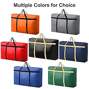 CIVJET 1 Pack Moving Bags Heavy Duty Extra Large with Strong Zippers, Storage Totes Bag with Handles for College Students, Moving Supplies & Boxes for Clothes, Storage Containers for Camping (Blue)