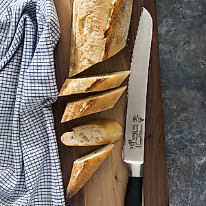 Messermeister San Moritz Elite 9” Scalloped Bread Knife - Fine German Steel Alloy Blade - Rust Resistant & Easy to Maintain