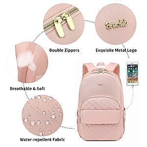 Breold Laptop Backpacks for Teens Girls 15.6 inch for School, Women Backpack Teacher Daypack for Travel Business, College Bookbag Schoolbag Professional