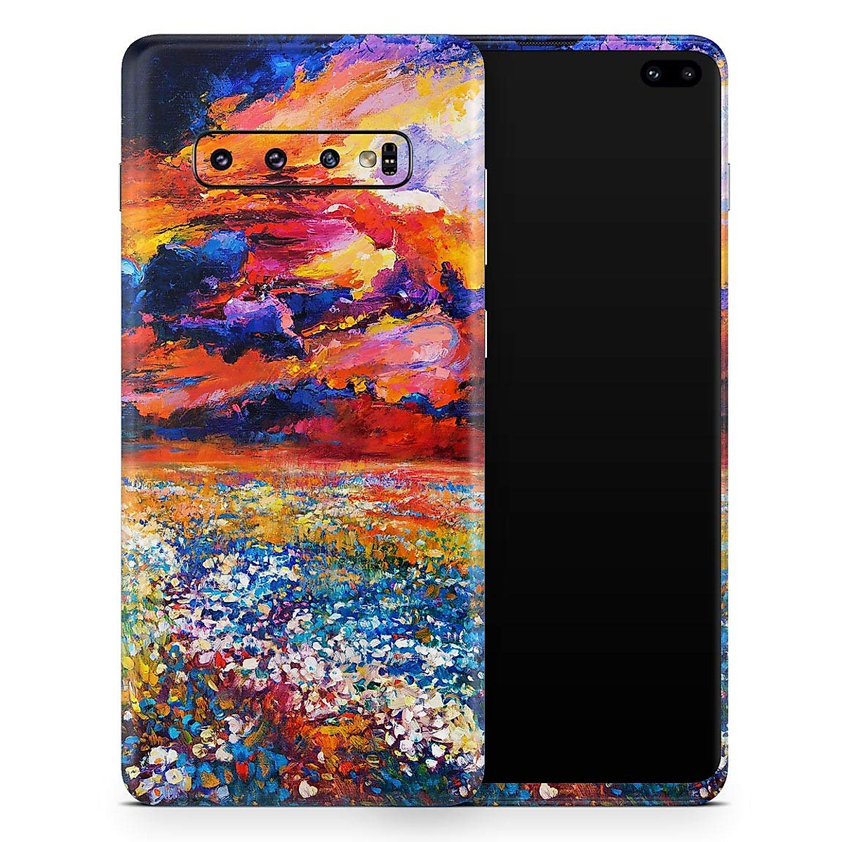 DesignSkinz Oil Painted Meadow Protective Vinyl Decal Wrap Skin Cover Compatible with The Samsung Galaxy S20 (Screen Trim & Back Glass Skin)