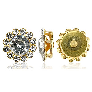 100 Pcs 12MM Sew on Rhinestones Crystals Glass Metal Base Sewing Flower Claw Rhinestones for Clothes Shoes Earring Belt Crafts Sewing Accessories (08 Mixed)