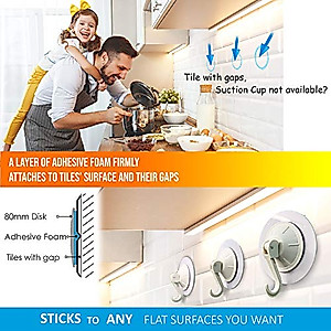 Randconcept - 80mm Adhesive disc for Suction Cups w/3M VHB adhesive - for Suction Shower Holder | Suction Mirror | Suction Hook | Car Dashboard | Bathroom & Kitchen | 3.15" Wide Diameter 2 Pcs (White)