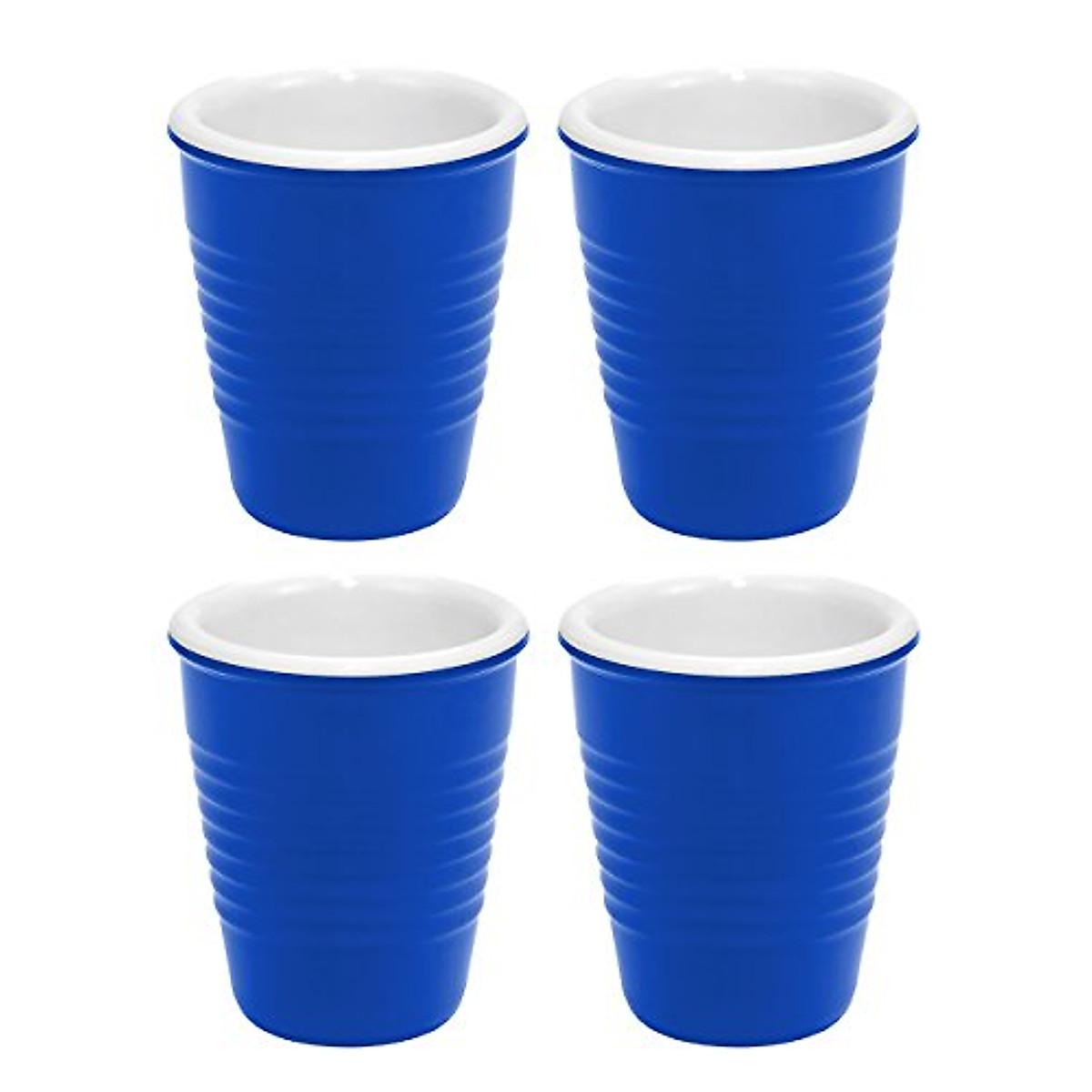 Fairly Odd Novelties Blue Redneck Party Shot Glasses, 2oz Hard Plastic Melamine Cups, 4-Pack