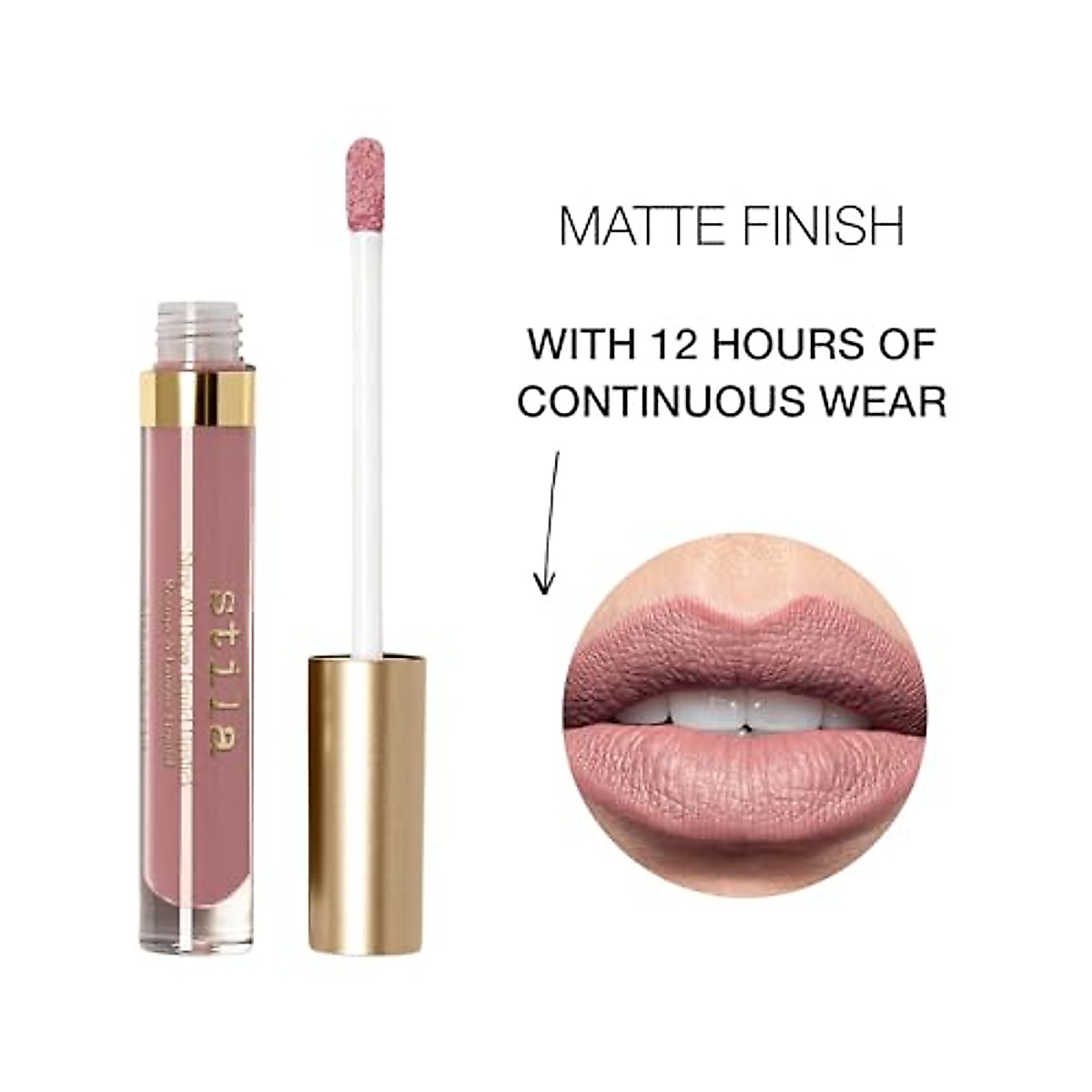 stila Stay All Day Liquid Lipstick, Matte Long-Lasting Color Wear, No Transfer or Bleed Hydrating & Lightweight with Vitamin E & Avocado Oil for Soft Lips Perla, .10 Fl. Oz.