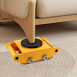 plytinsg 6T Car Dolly Machine Skates Shipping Container Wheels Industrial Mover 13200LBS Machinery Skate with Steel Rollers Cap 360 Degree Rotation USA Stock