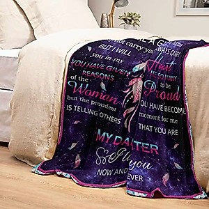 Ivivis to My Daughter Blanket, Daughter Gifts from Mom/Dad, Birthday Gifts for Daughter, Daughter's Christmas Wedding Graduation Valentines Day Gifts, Soft Fleece Throw Blankets Bed Throws 50x60in