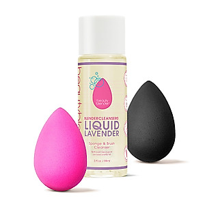 beautyblender Original & Pro Beautyblender Makeup Sponge for blending foundations, powders and creams+ Liquid Blendercleanser 3oz Set, vegan, cruelty free