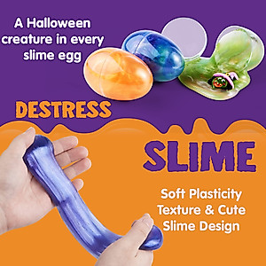 JOYIN 12 Pieces Slime Toys Slime Eggs with Stress Relief Toys for Halloween Party Favors, squishy toy Squeeze Toys, Kids Playing Toys While You are Working from Home