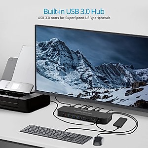 gofanco 4 Port 4K 60HZ DisplayPort KVM Switch with USB 3.0 – DisplayPort 1.4, 4K @60Hz 4:4:4, HDR, HDCP 2.2/1.4, USB Keyboard/Mouse, USB 3.0 Hub, MIC in, Stereo Out, IR Remote, Hotkeys (KVMDP-4P)