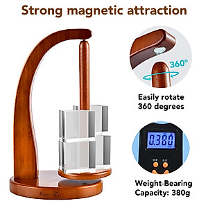 ULOI Crochet Yarn Holder - Upgrade with Crochet Accessories Storage Attachment, Magnetic Wooden Yarn Storage for Knitting Accessories, Perfect for Crocheting and Knitting Projects, Mahogany Finish