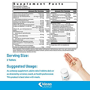 Klean ATHLETE Klean Multivitamin | Essential Nutrients and Antioxidants for Optimal Health | NSF Certified for Sport | 60 Tablets