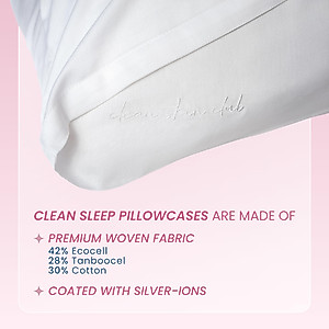Clean Skin Club Silver-Ion Infused Pillowcase for Clearer Skin & a Fresher Sleep, Ultra Soft, Odor Fighting