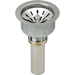 Elkay LK99 3-1/2" Deluxe Drain with Type 304 Stainless Steel Body, Strainer Basket, Rubber Seal, and Tailpiece